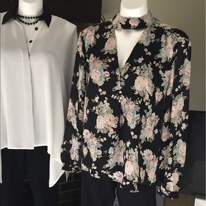 Philosophy | Tops | Philosophy Black Pink Floral Blouse Size M | Poshmark